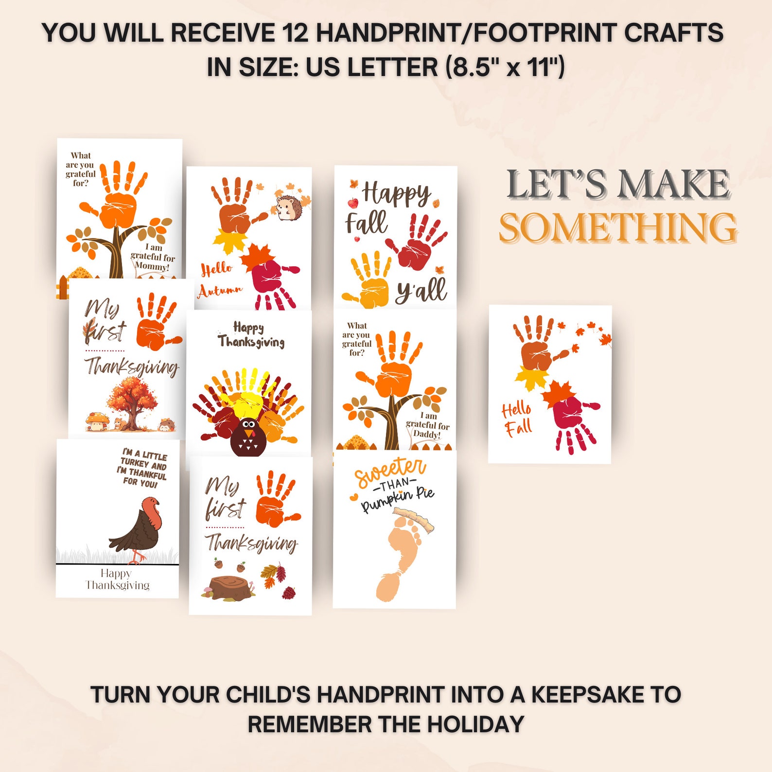 Handprint Preschool Kindergarten 1st Grade Craft | Fall Handprint Craft ...