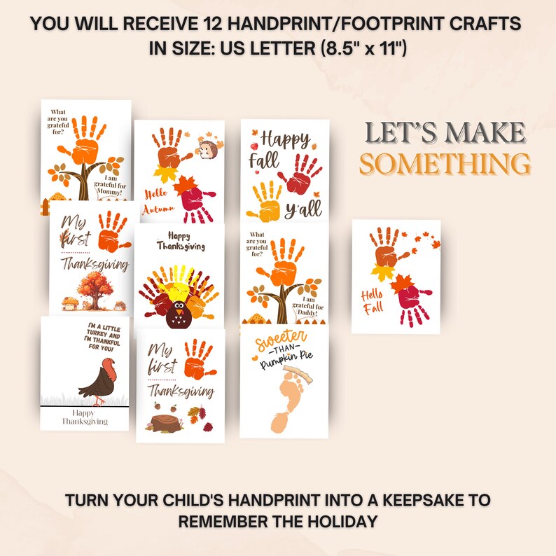 Handprint Preschool Kindergarten 1st Grade Craft | Fall Handprint Craft ...