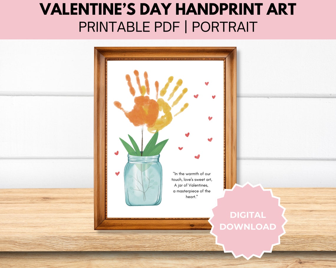 Valentine's Day Handprint Craft, Baby, Toddler, Preschool Activity ...