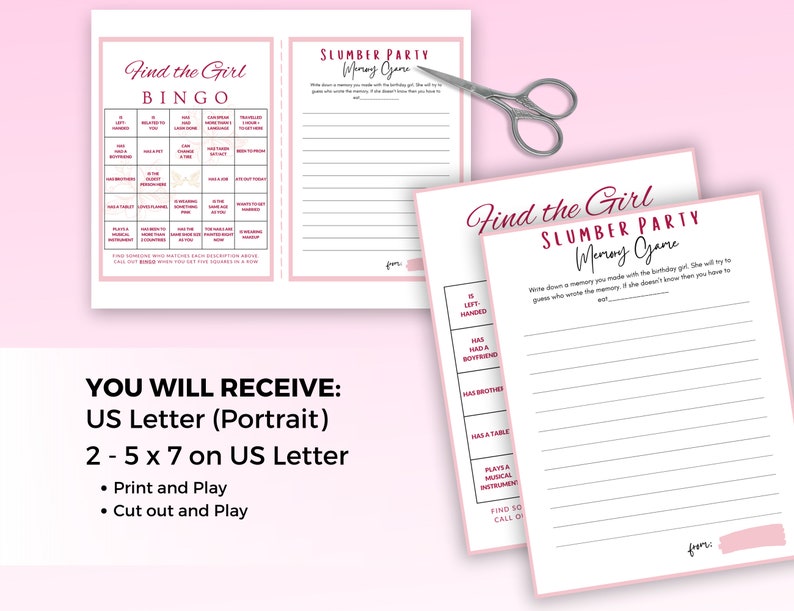 Slumber Party Games, Sleepover Party, Girls Night Game Bundle, Teen ...