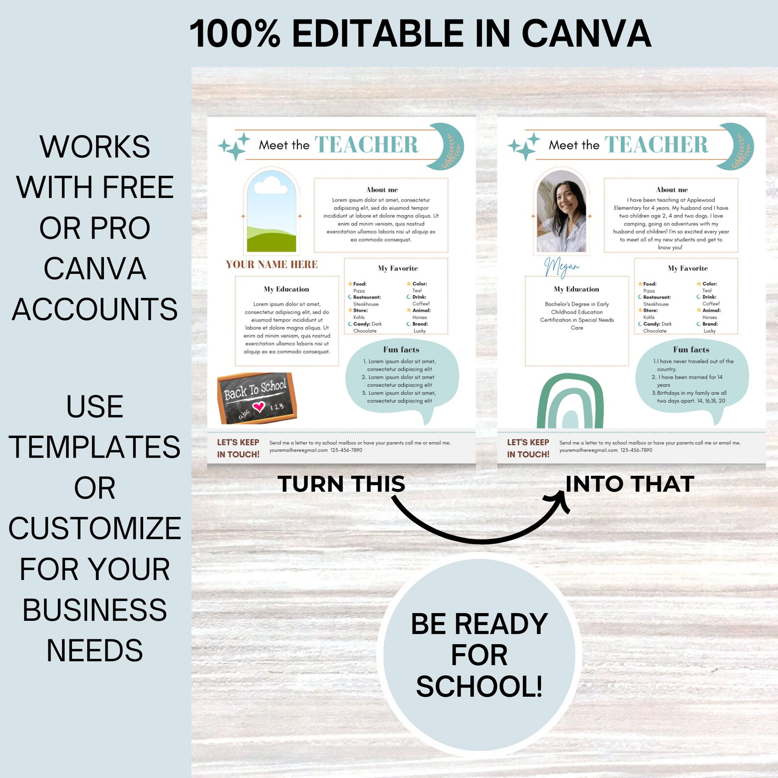 Editable Meet the Teacher Template | Canva Template | Elementary ...
