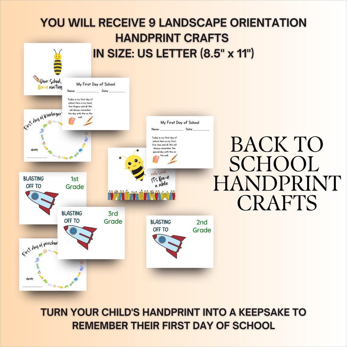 Handprint Preschool Kindergarten 1st Grade Craft Fall Handprint Craft ...