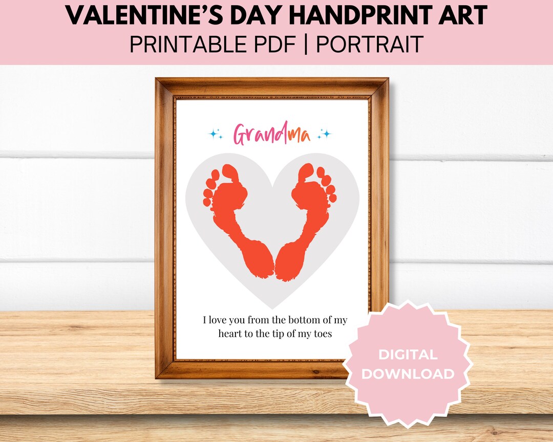 Valentine's Day Handprint Craft, Footprint for Baby, Preschool Activity ...