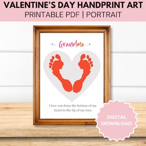 Valentine's Day Handprint Craft, Footprint for Baby, Preschool Activity ...