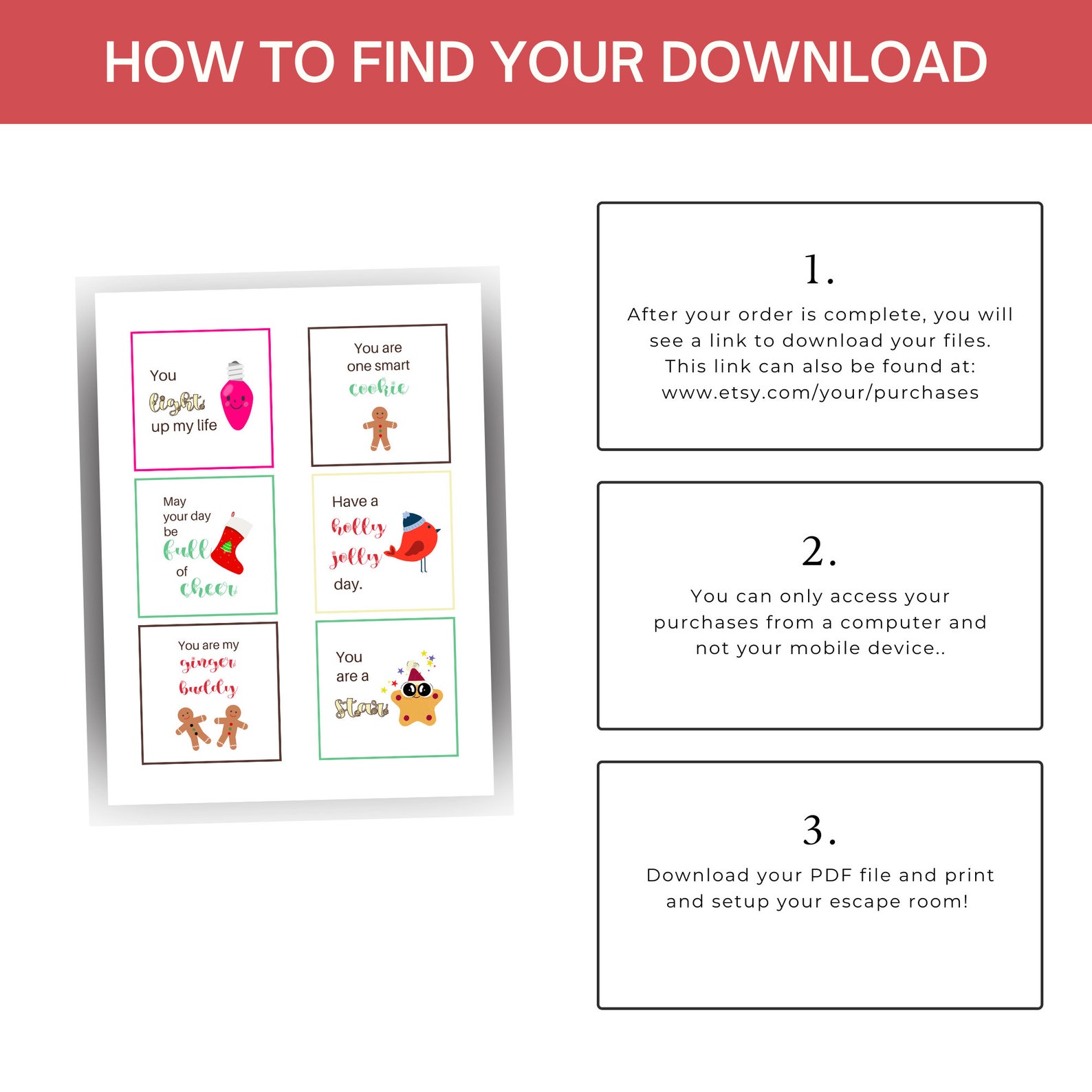 Christmas Lunch Box Notes for Children, Lunchbox Notes, Lunchbox ...
