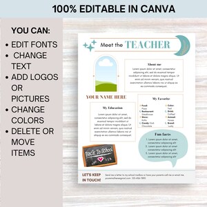 Editable Meet the Teacher Template | Canva Template | Elementary ...