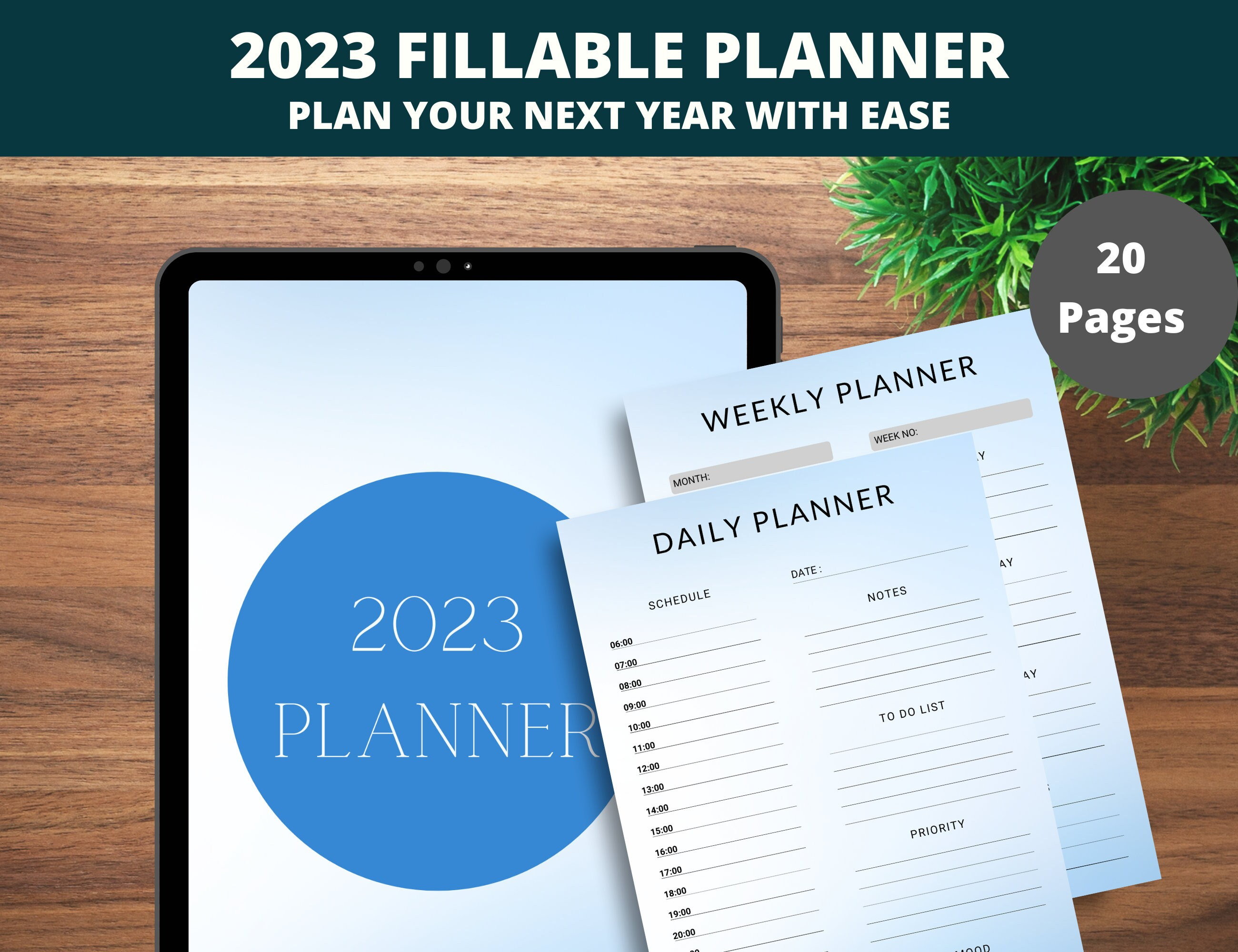 2023 FILLABLE PDF Planner - Etsy
