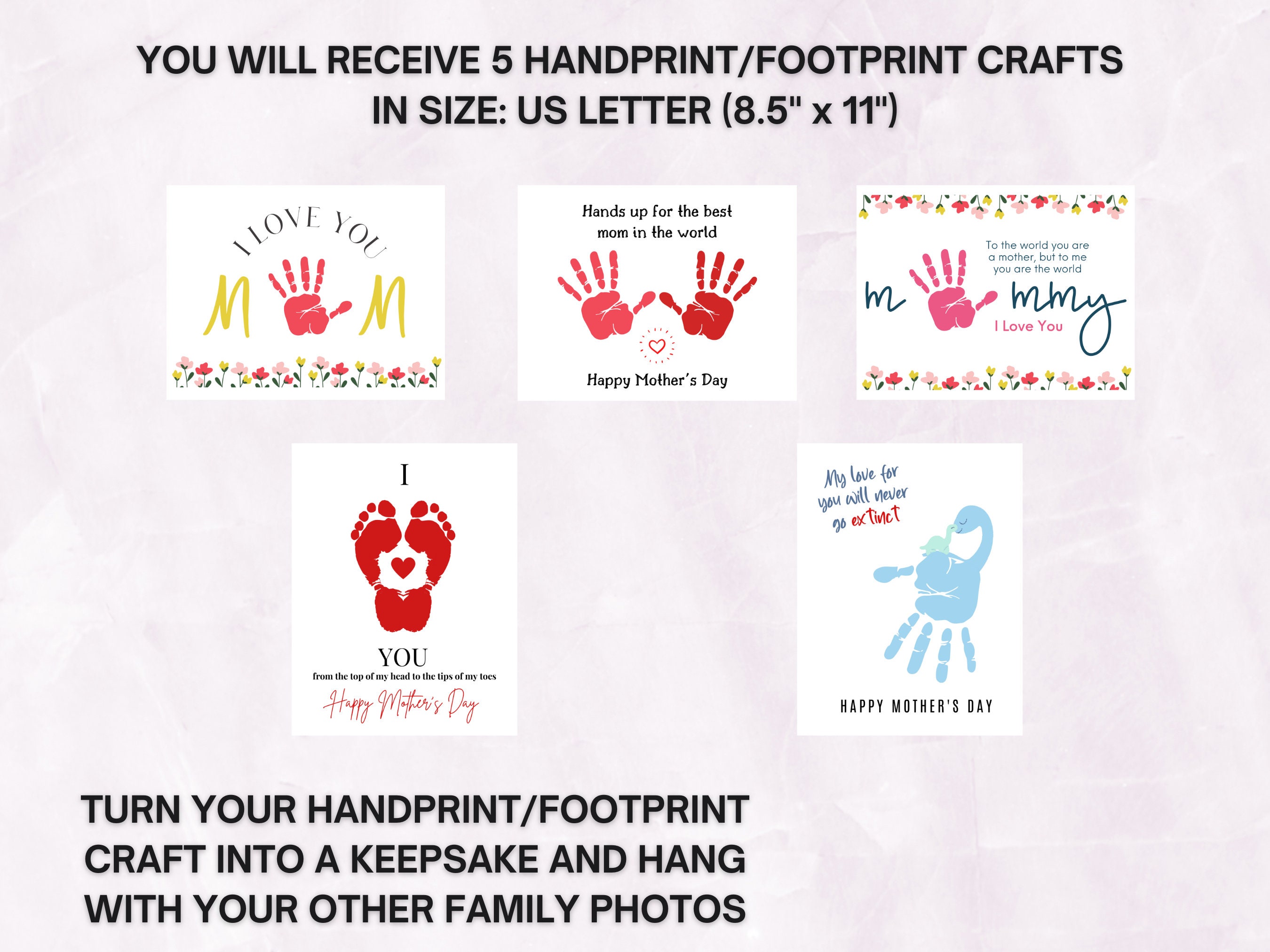 Heartfelt Mother's Day Handprint Art Kit - 5 Fun Crafts for Grandma ...