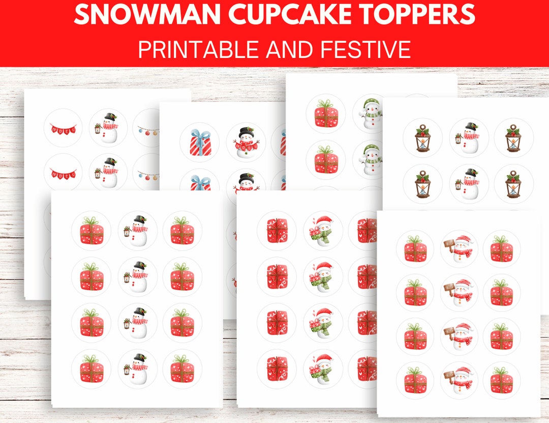 Christmas Cupcake Toppers Printable Christmas Party Holiday Party ...