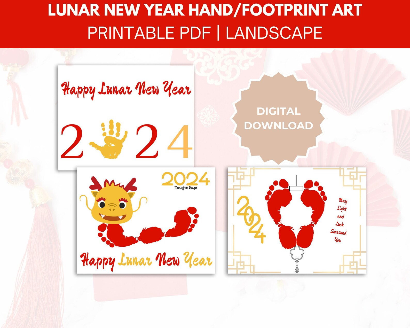 Lunar Celebration | Year of the Dragon Handprint Craft | Lunar New Year ...