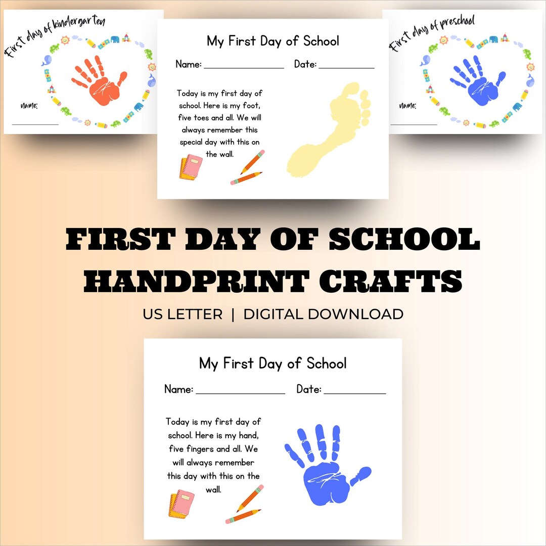 Handprint Preschool Kindergarten First Day of School Craft | Handprint ...