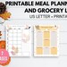 Fall Meal Plan Template, Autumn Grocery List Printable, Cold Weather ...