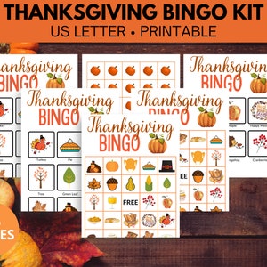 20 THANKSGIVING Bingo Cards, Printable THANKSGIVING Bingo, Family Party ...