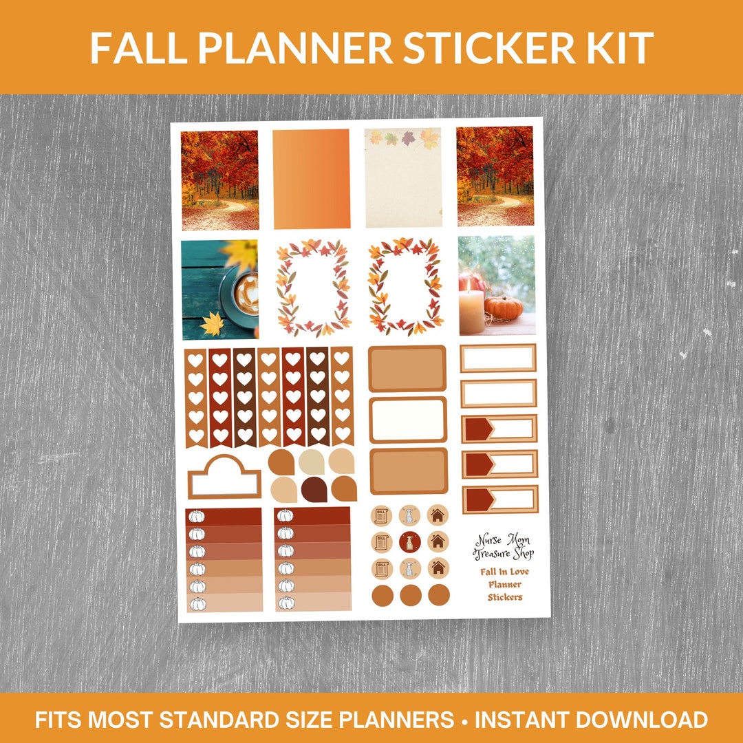 FALL Planner Sticker Kit | AUTUMN Sticker Kit | Digital Planner ...