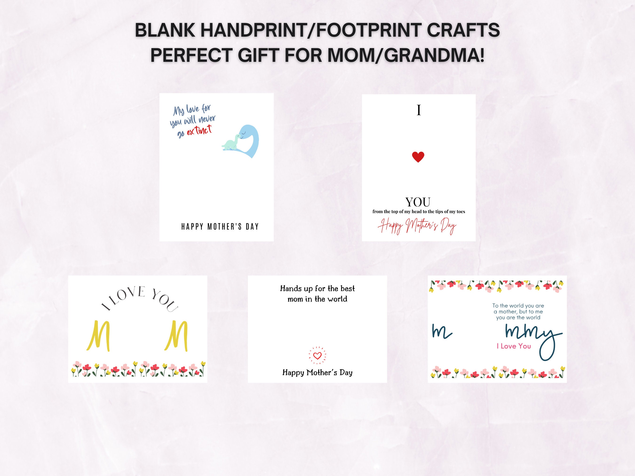 Heartfelt Mother's Day Handprint Art Kit 5 Fun Crafts for Grandma, Nana ...