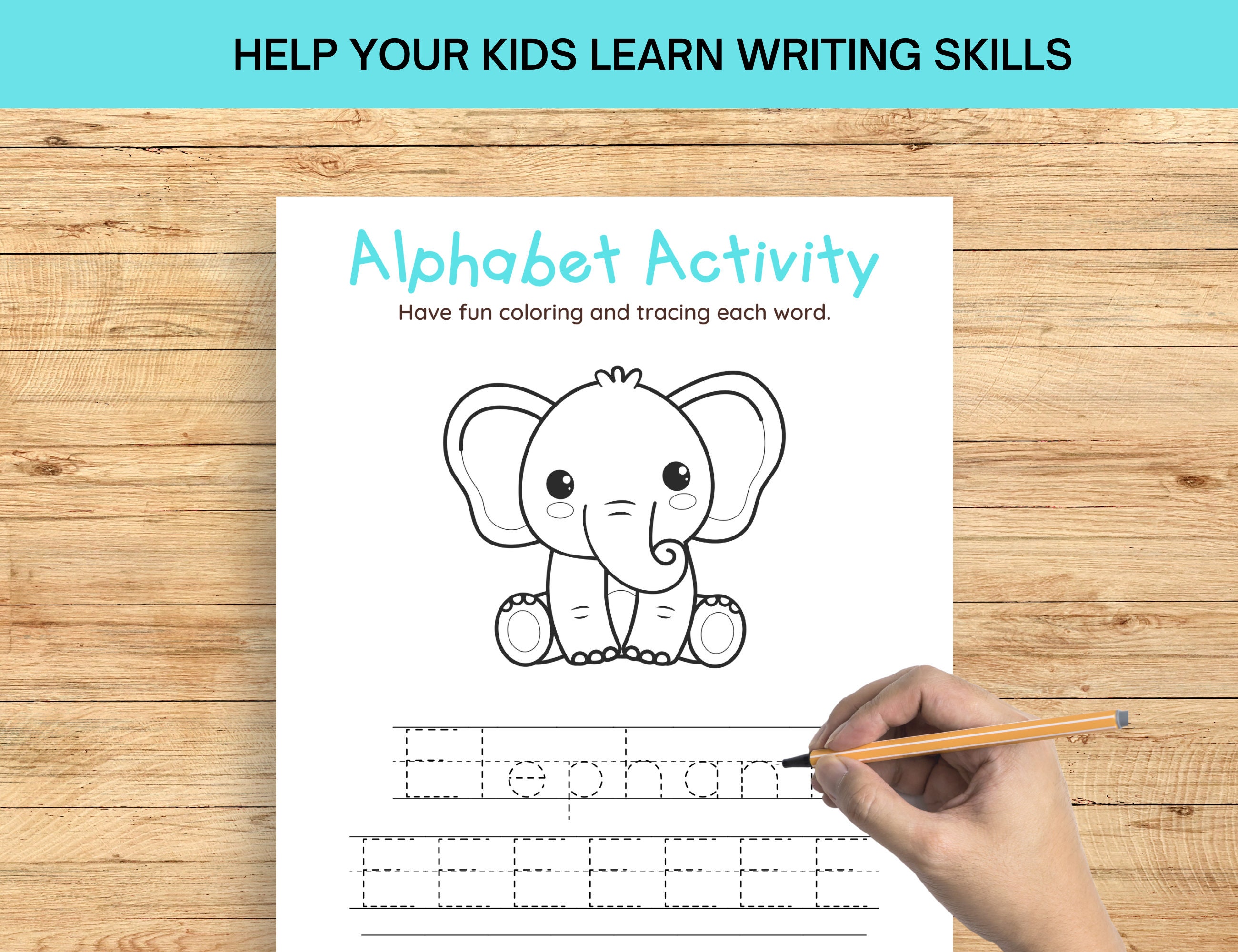 Alphabet Letters Tracing Sheet Handwriting Practice Bundle Simple ...