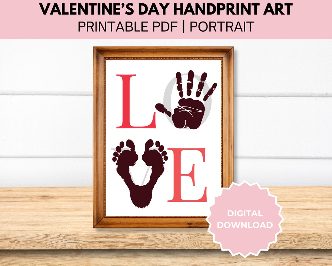 Valentine's Day Handprint Craft, Baby, Preschool Activity, Handprint ...