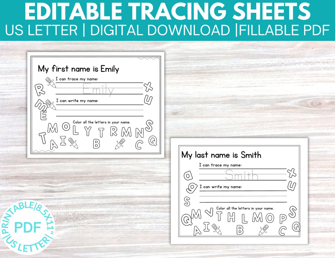 Custom Name Tracing Sheet | Handwriting Practice Sheets Bundle ...