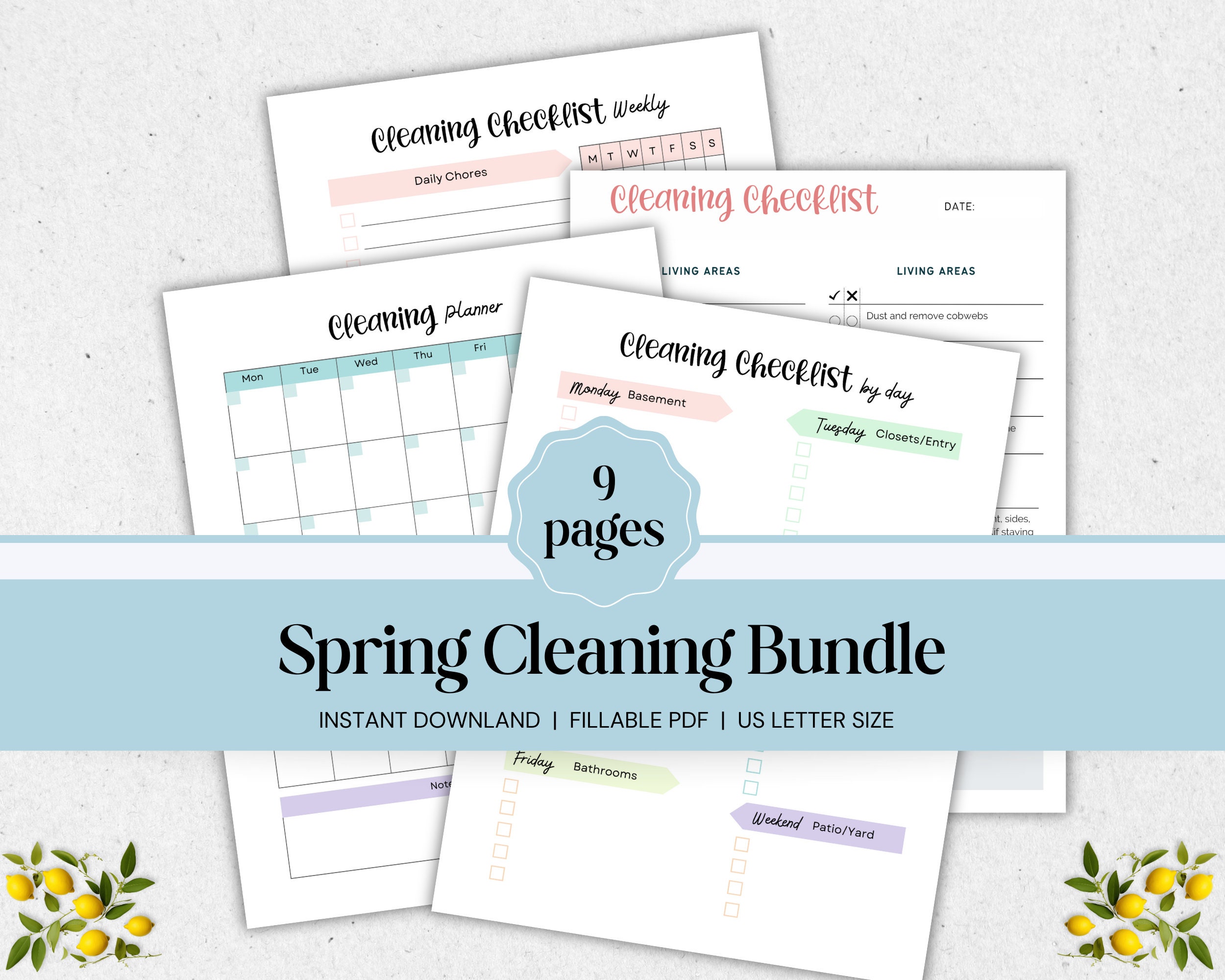 Spring Cleaning Checklist | Editable House Cleaning List | ADHD Home ...