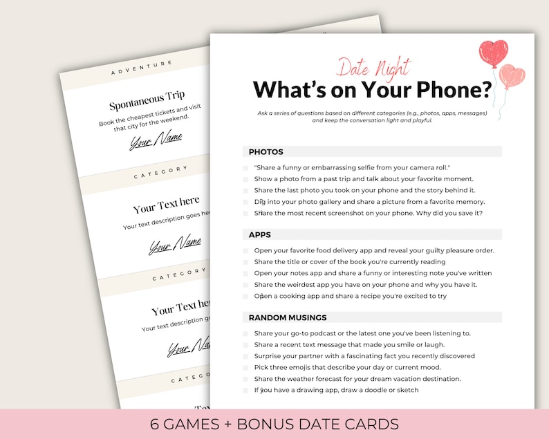 Date Night Printable Game Valentine's Day Party Game Couples Quiz Date ...