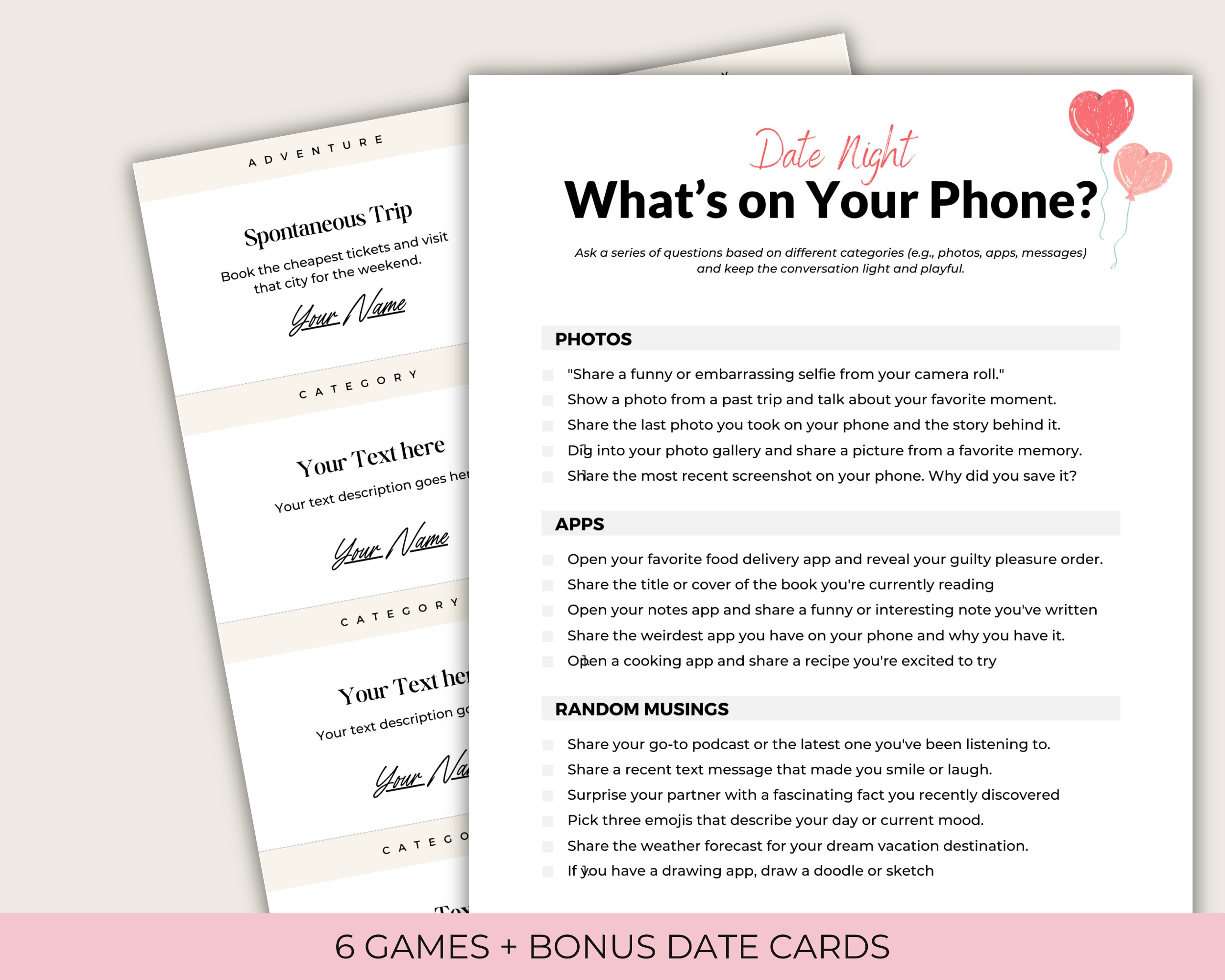 Date Night Printable Game Valentine's Day Party Game Couples Quiz Date ...