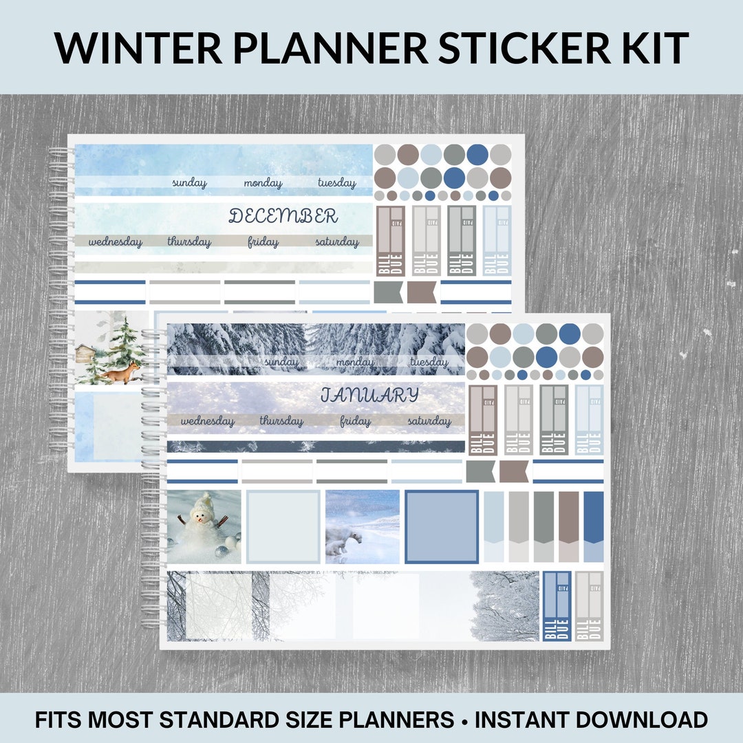 December Planner Sticker Kit | Monthly Sticker Kit | January Digital ...