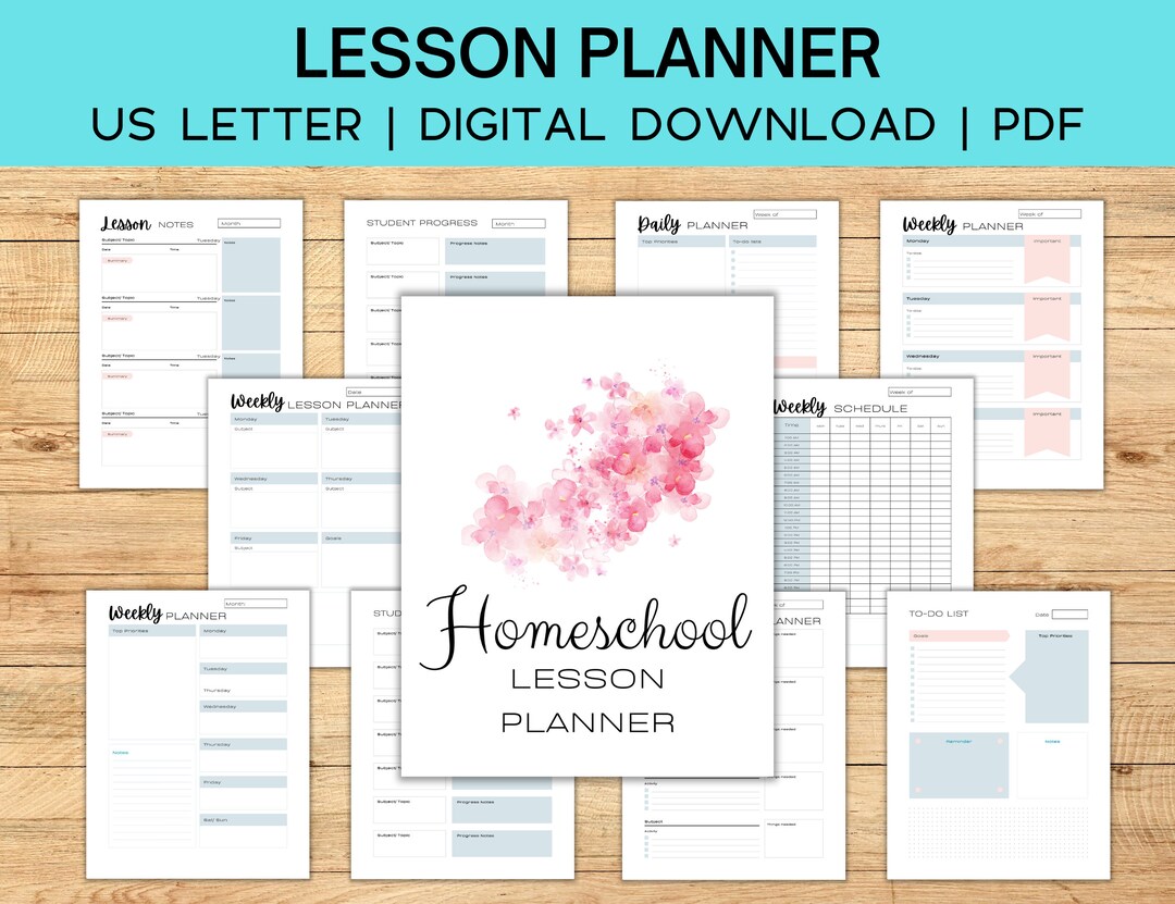 Printable Homeschool Lesson Organizer | Academic Planner | Subject ...
