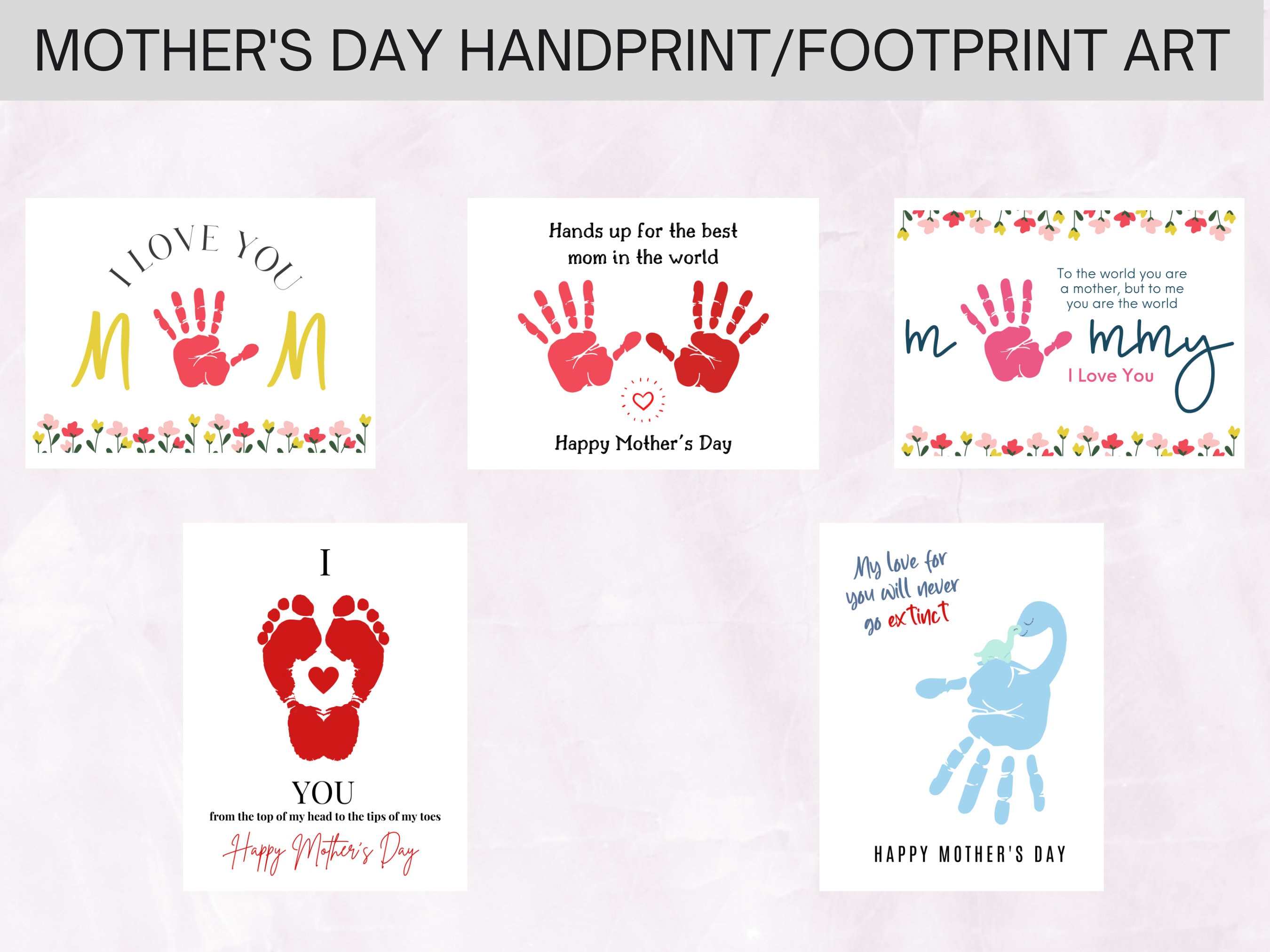 Heartfelt Mother's Day Handprint Art Kit - 5 Fun Crafts for Grandma ...