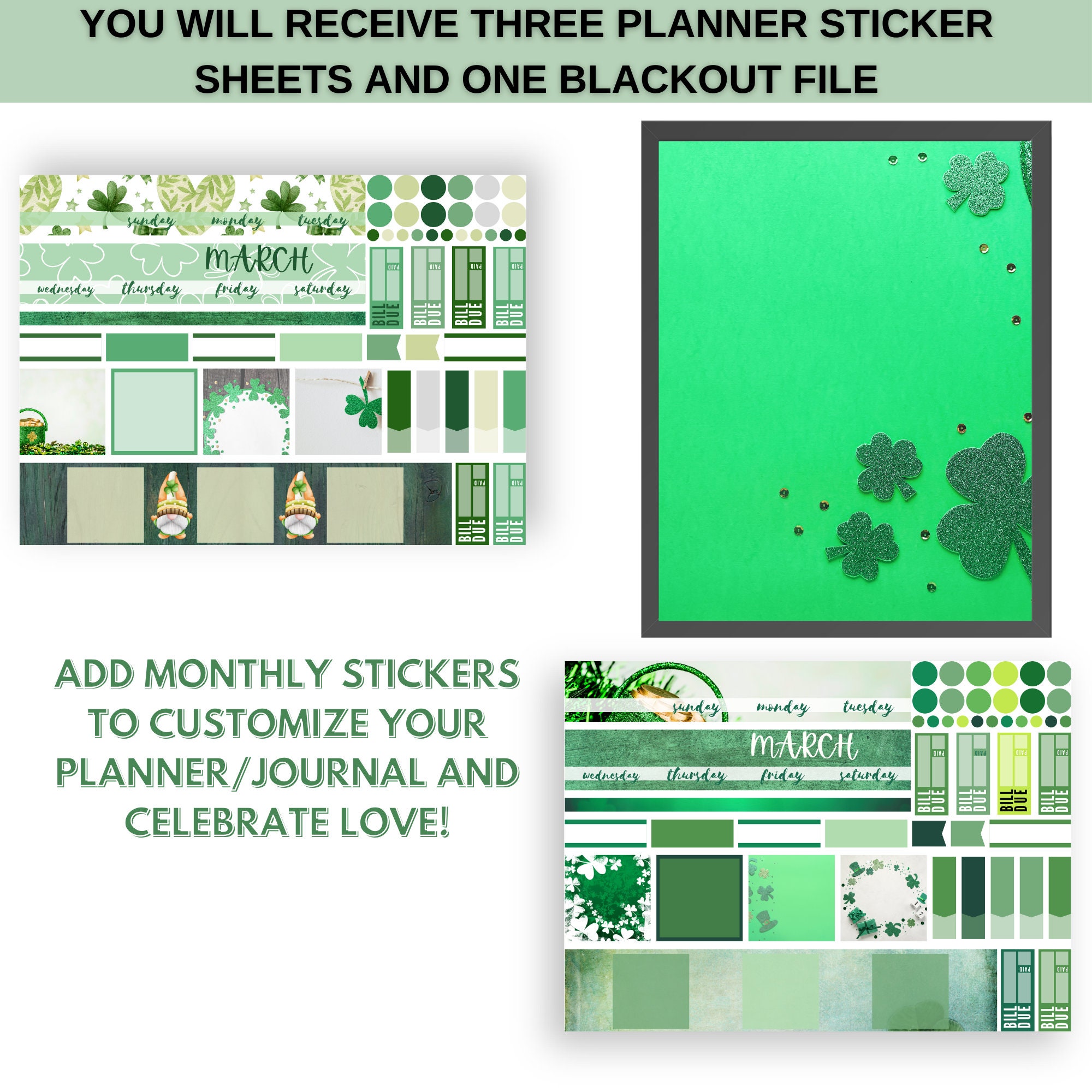 March Sticker Kit | March Monthly Sticker Bundle | Digital Planner ...