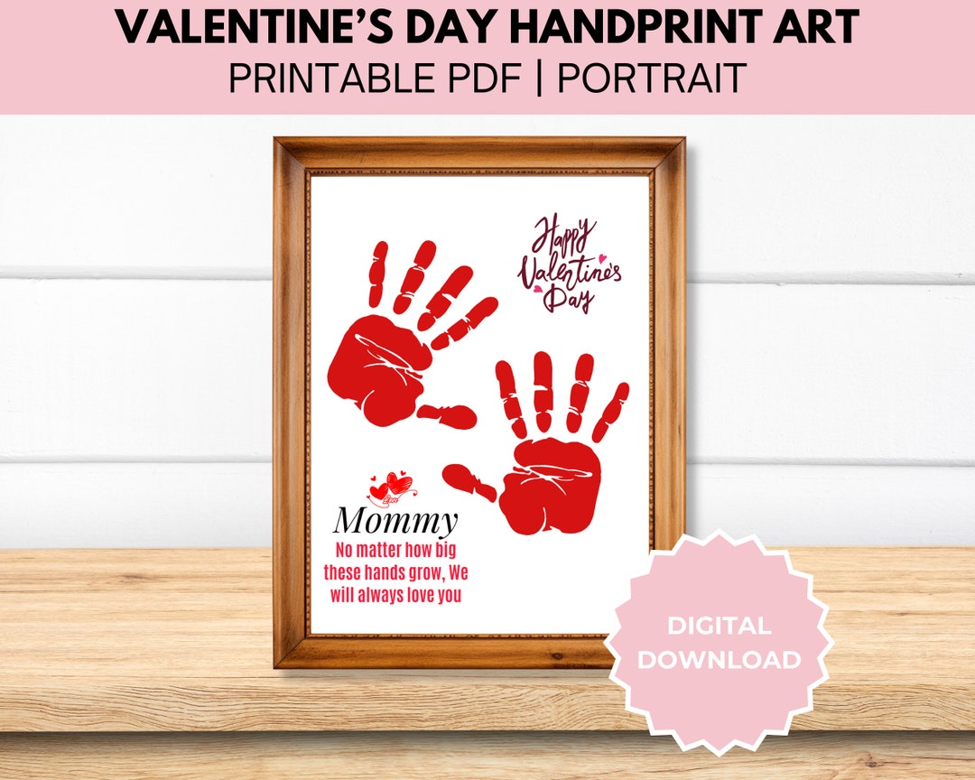 Valentine's Day Handprint Craft, Baby, Toddler, Preschool Activity ...