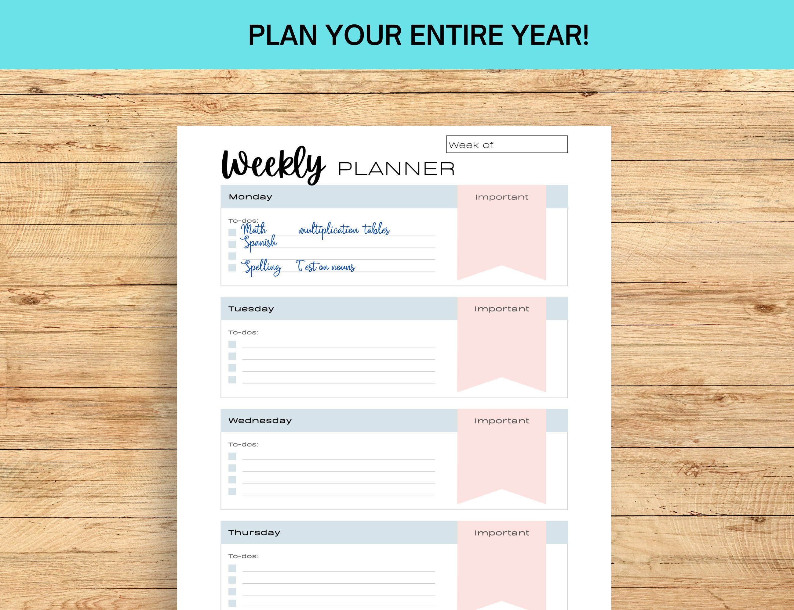 Printable Homeschool Lesson Organizer | Academic Planner | Subject ...