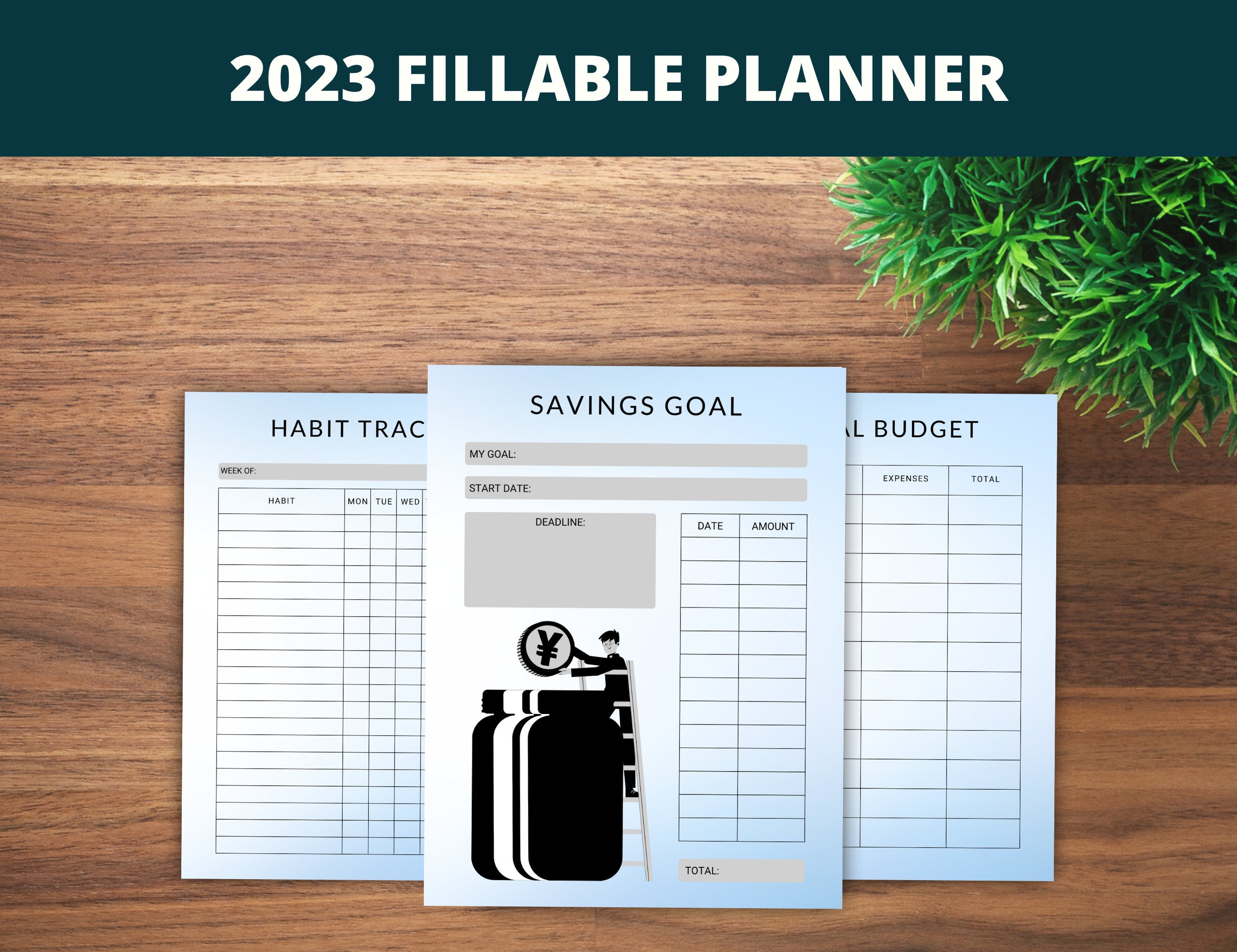 2023 FILLABLE PDF Planner - Etsy