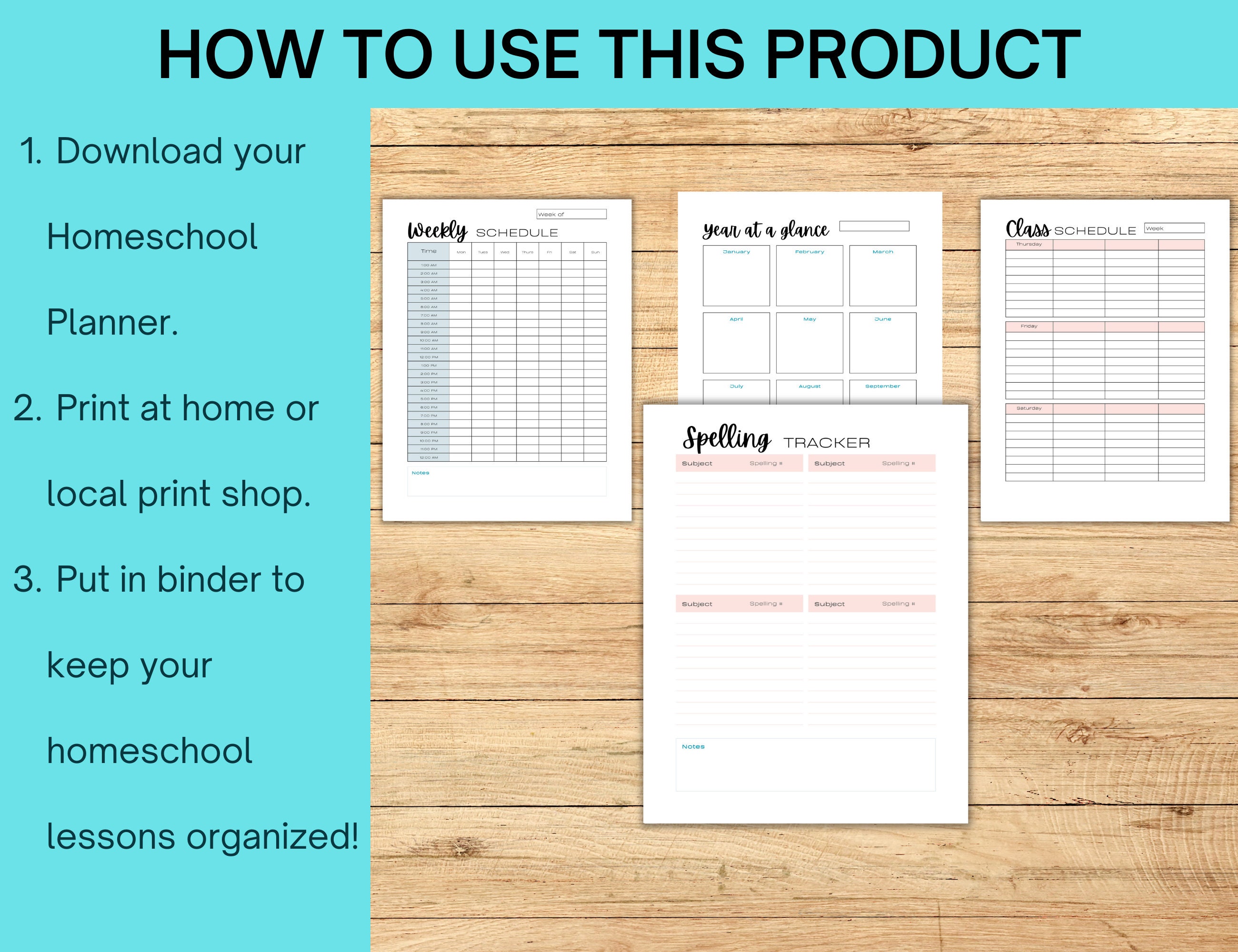 Printable Homeschool Planner | Academic Planner| Undated Planner ...