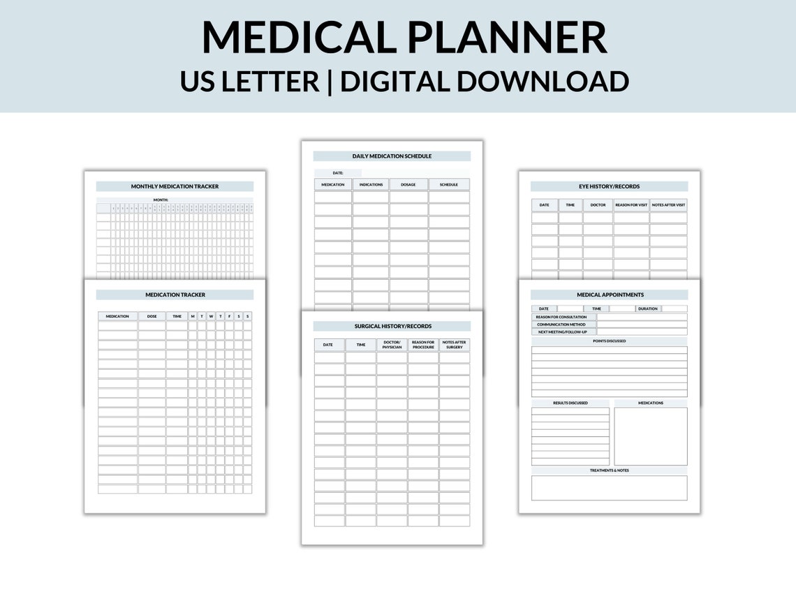 Medical Binder | Medication Tracker | Medical Planner | Digital ...
