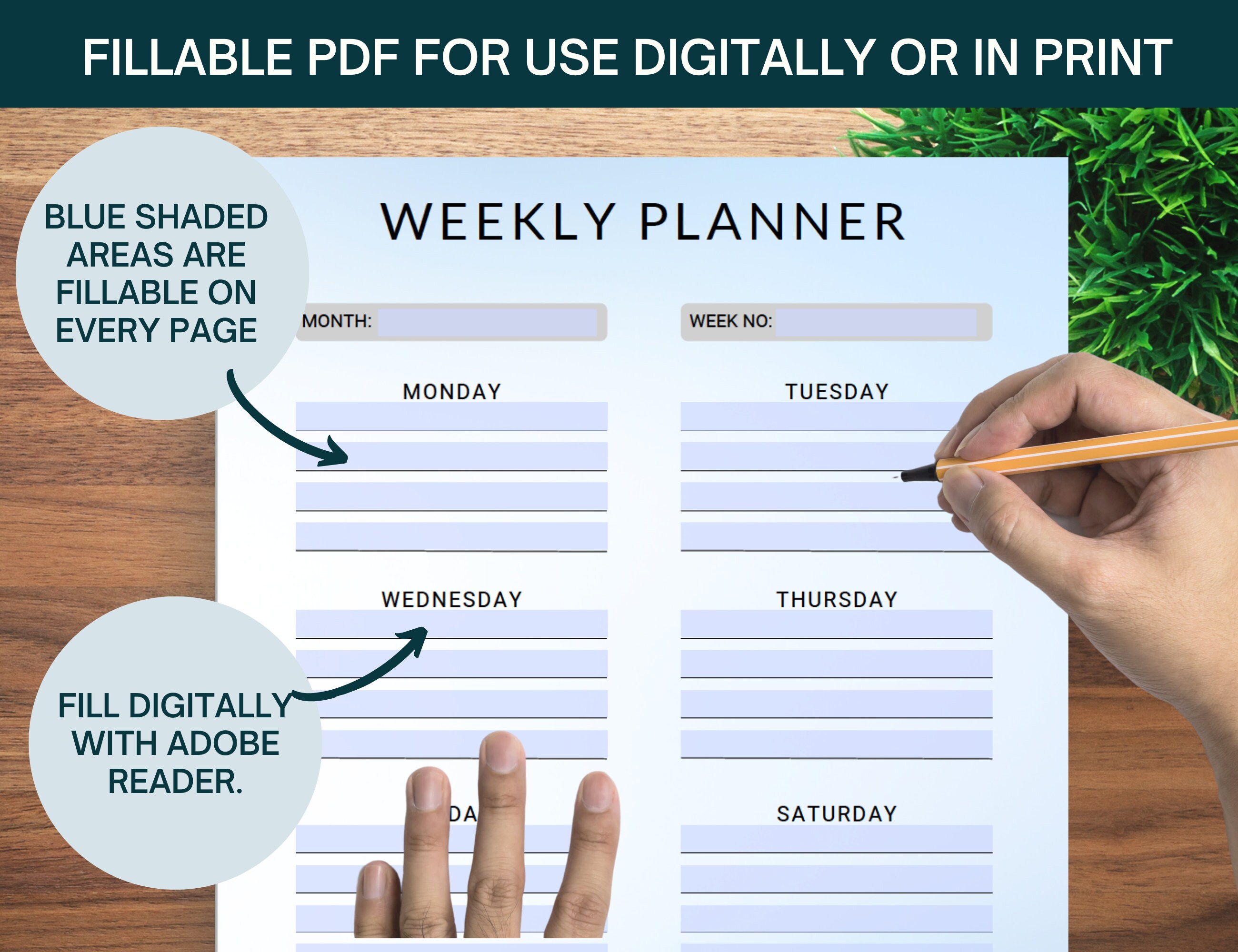 2023 FILLABLE PDF Planner - Etsy