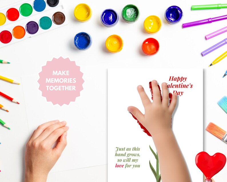 Valentine's Day Handprint Craft Baby Preschool Activity Handprint Art ...
