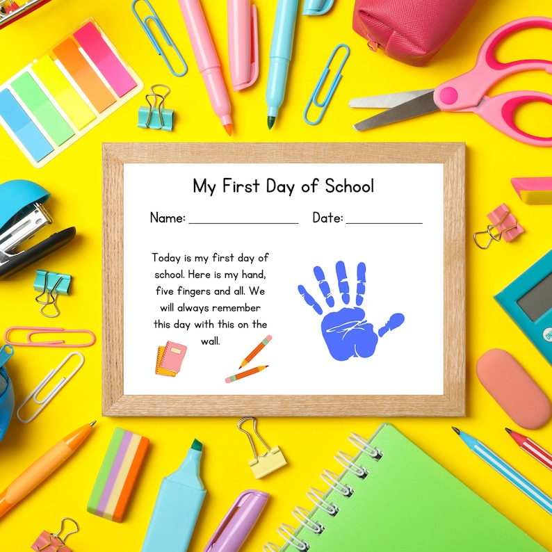 Handprint Preschool Kindergarten First Day of School Craft | Handprint ...