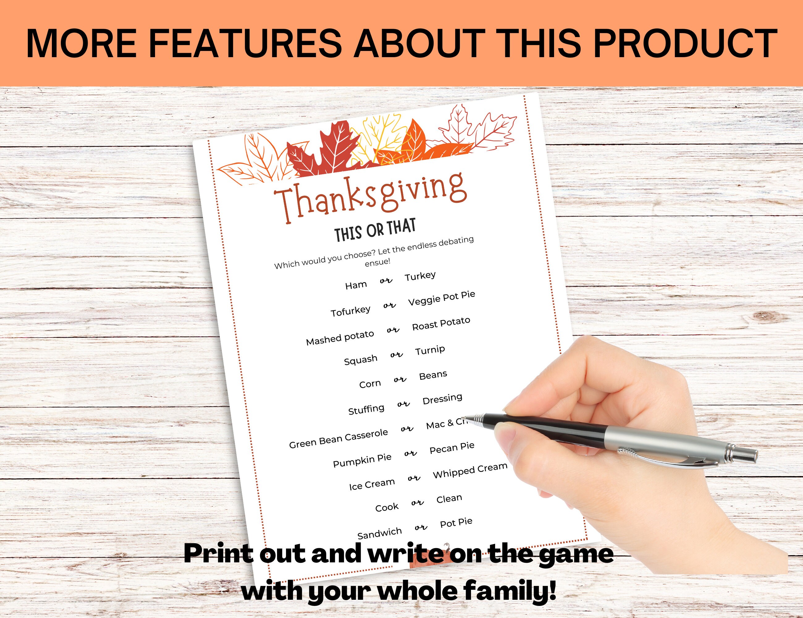 This or That Thanksgiving Games, Friendsgiving Games, Family Games ...