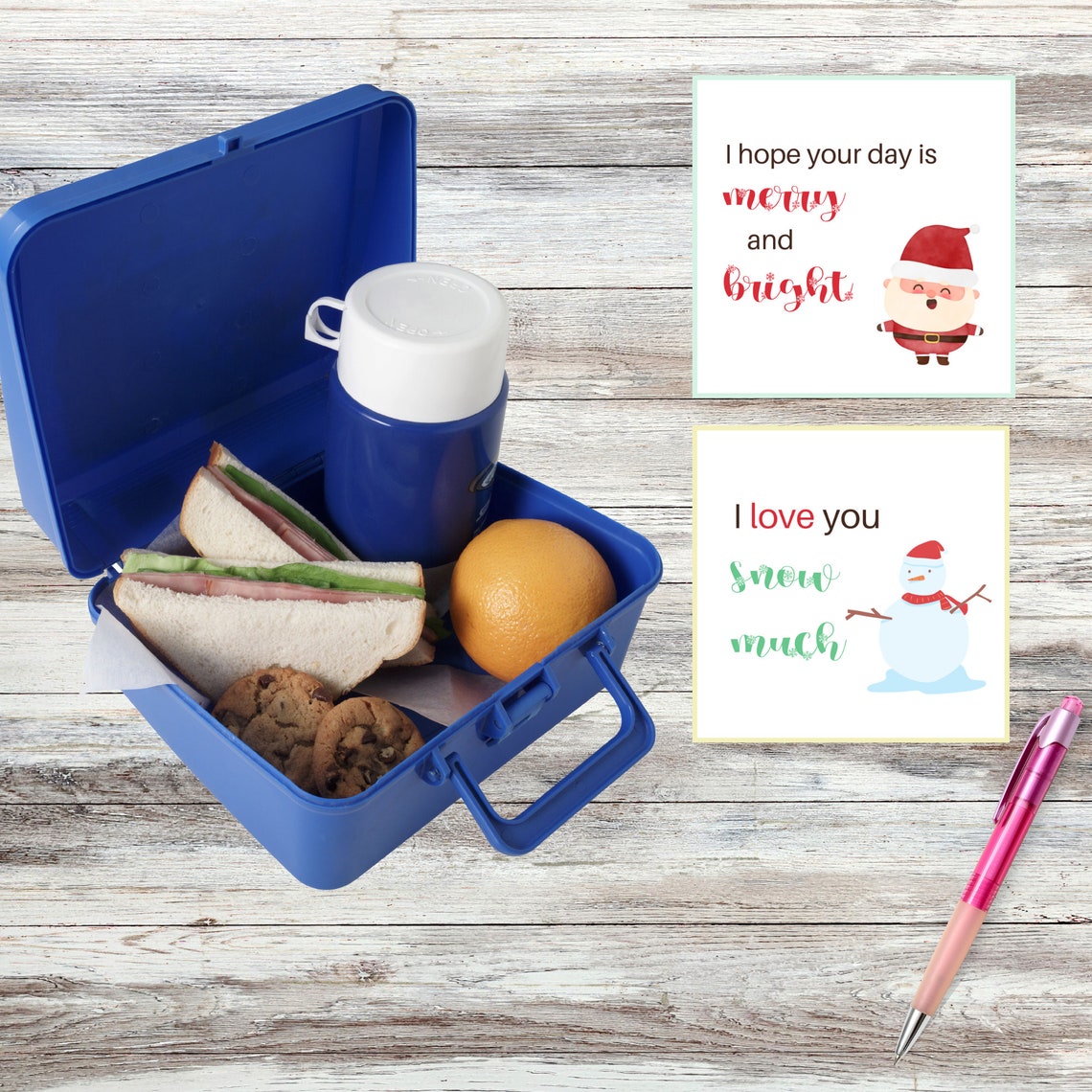 Christmas Lunch Box Notes for Children, Lunchbox Notes, Lunchbox ...