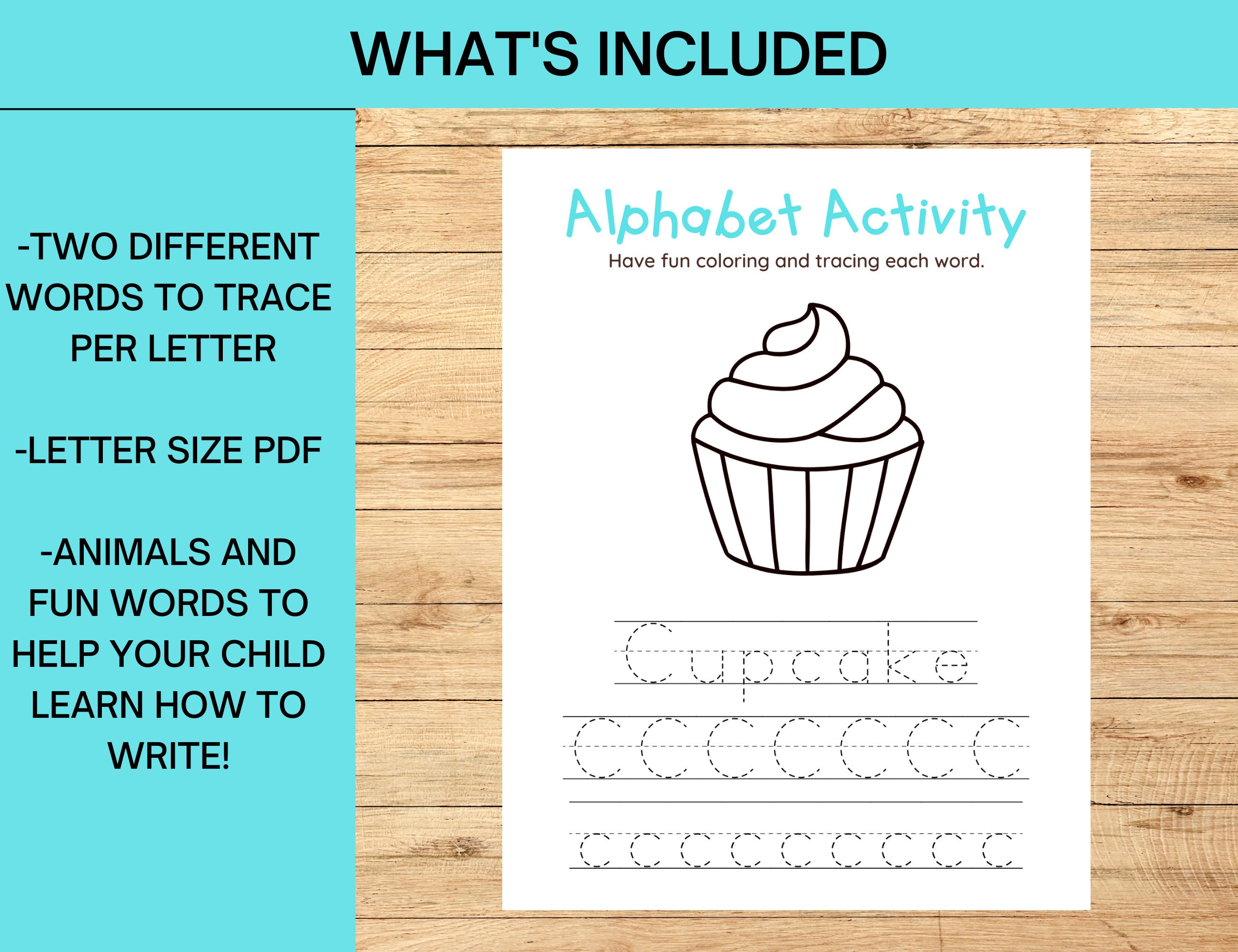 Alphabet Letters Tracing Sheet Handwriting Practice Bundle Simple ...