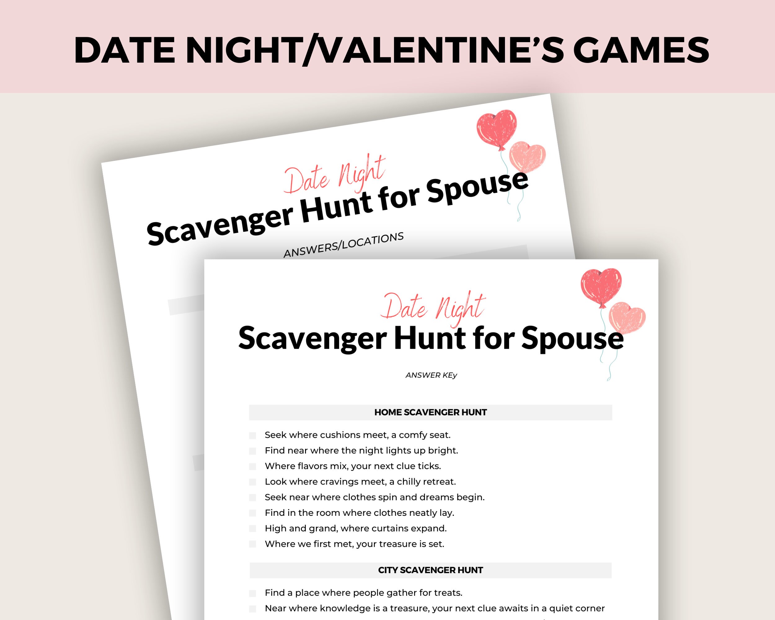 Date Night Printable Game Valentine's Day Party Game Couples Quiz Date ...
