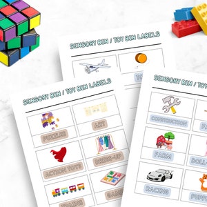 Toy Bin Labels, Sensory Bin Label, Visual Cues, Preschool Playroom ...