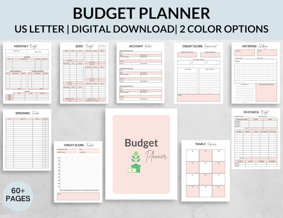 Budget Printable Planner Kit With Over 60 Pages Weekly Budget Template ...