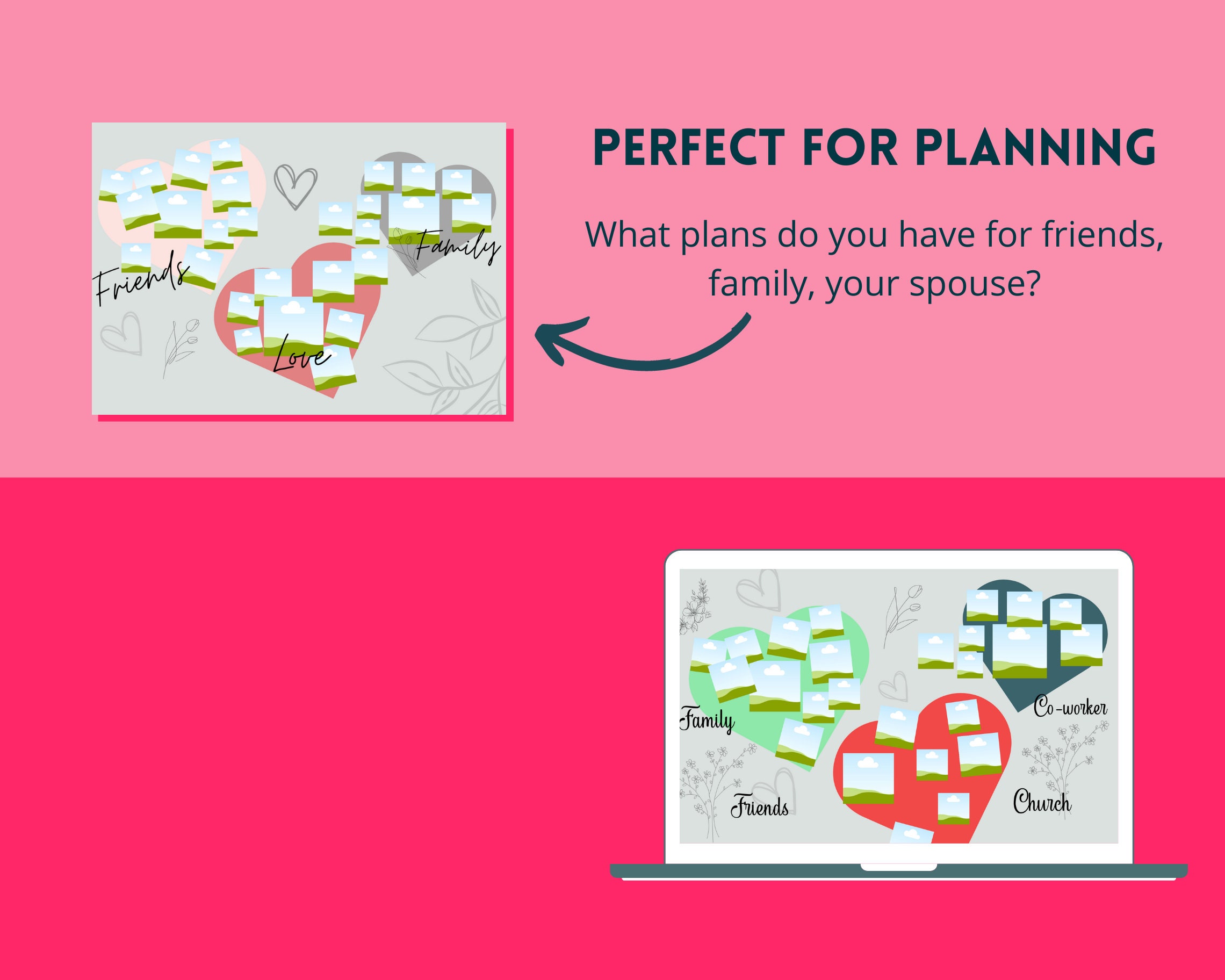 Vision Board Template, Desktop Wallpaper, Editable in Canva, Computer ...