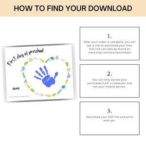 Handprint Preschool Kindergarten First Day of School Craft | Handprint ...