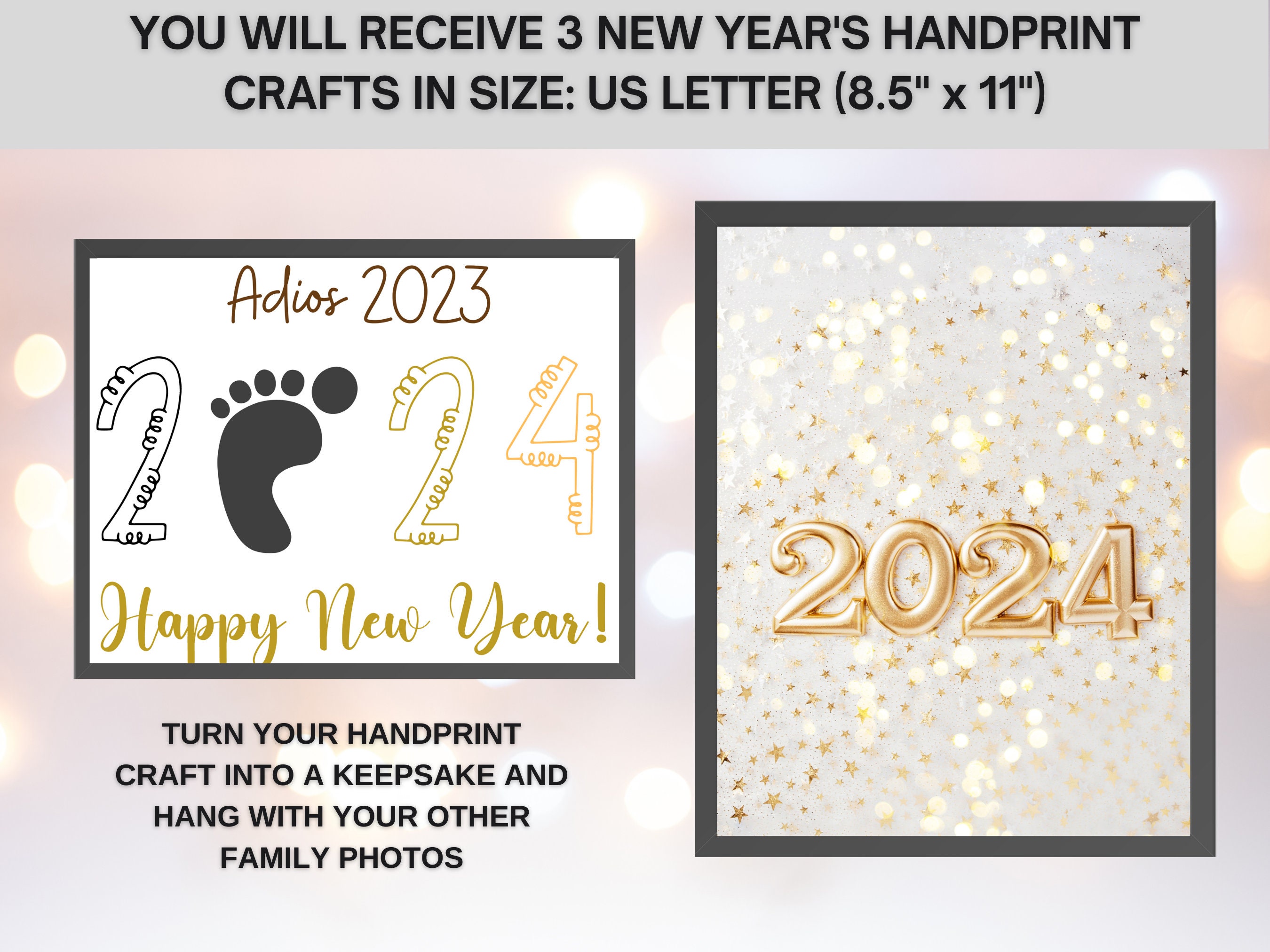 NEW YEAR'S EVE Handprint Art Handprint Craft Footprint Art Footprint ...