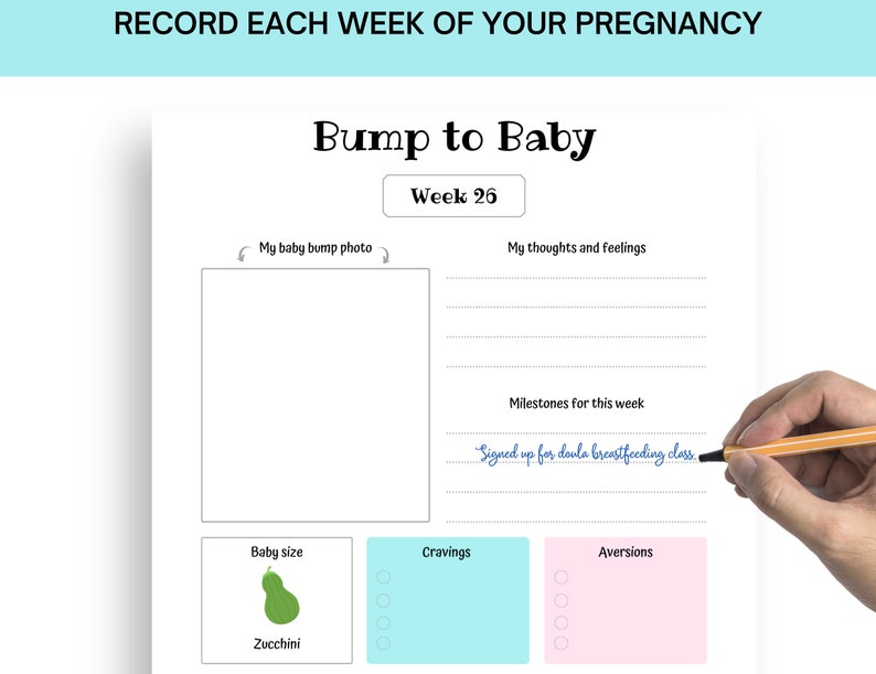 Pregnancy Week by Week Printable | Pregnancy Journal | Weekly Organizer ...