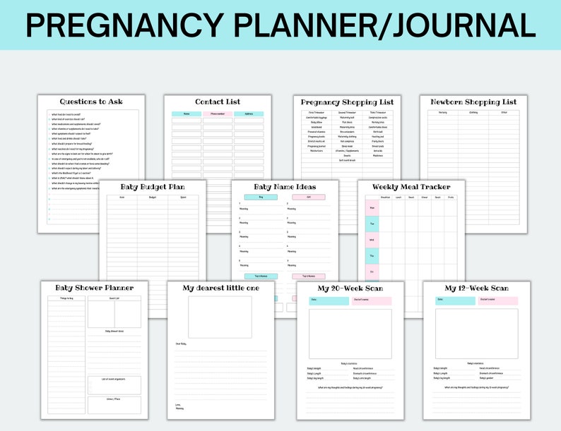 Pregnancy Planner Printable Pregnancy Journal Pregnancy - Etsy