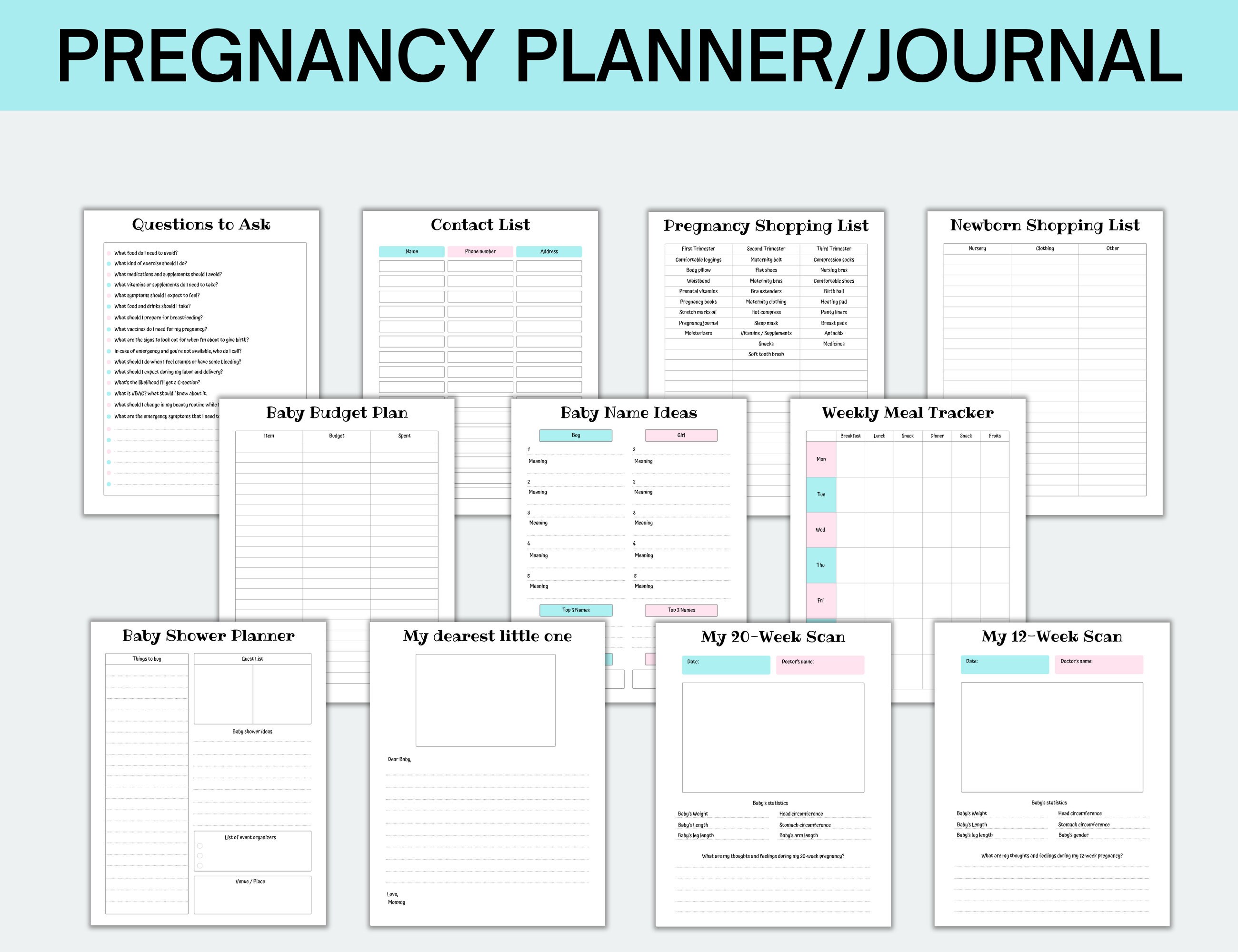 Pregnancy Planner Printable | Pregnancy Journal | Pregnancy Organizer ...