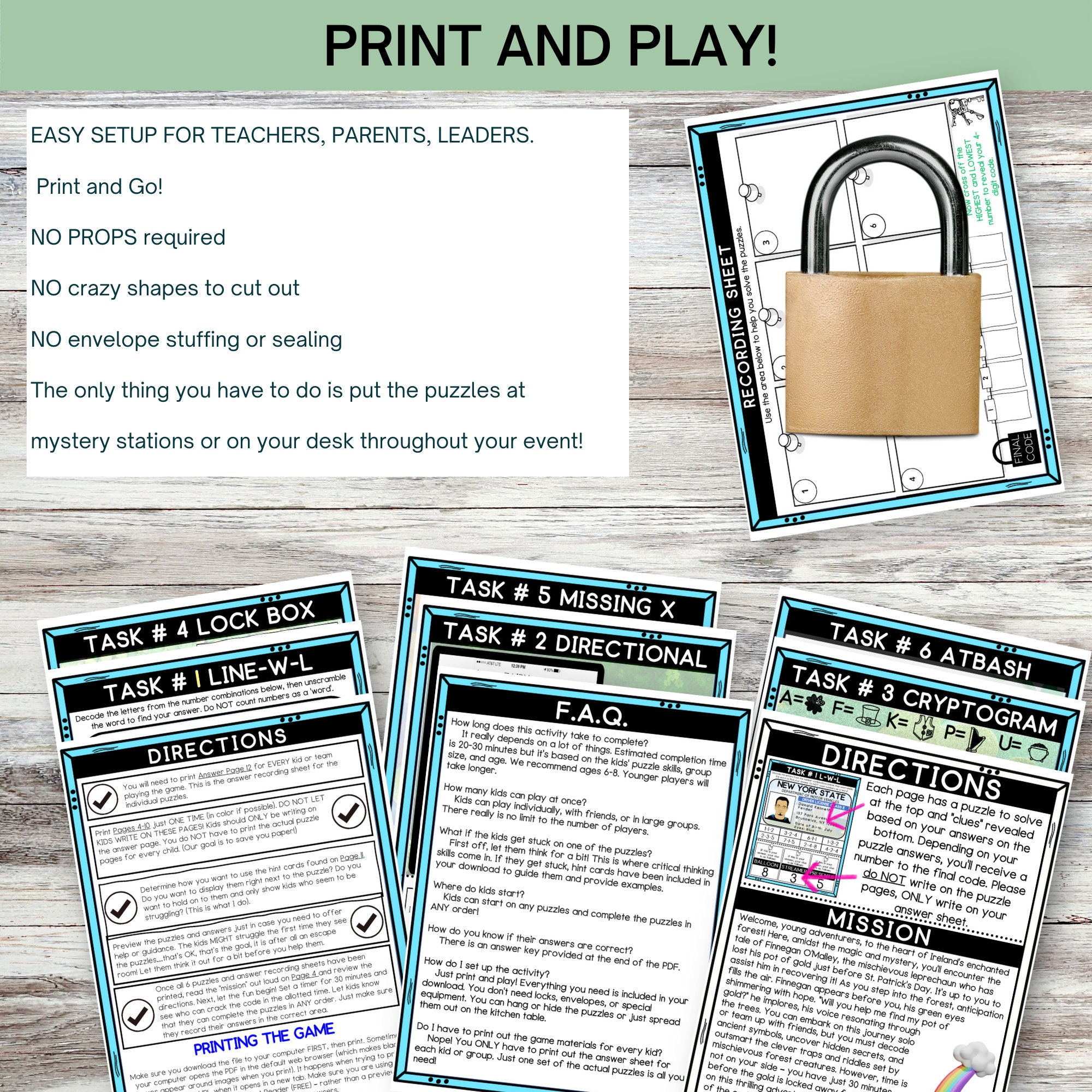St. Patrick's Day Escape Room for Kids, Party Games, Family Activities ...